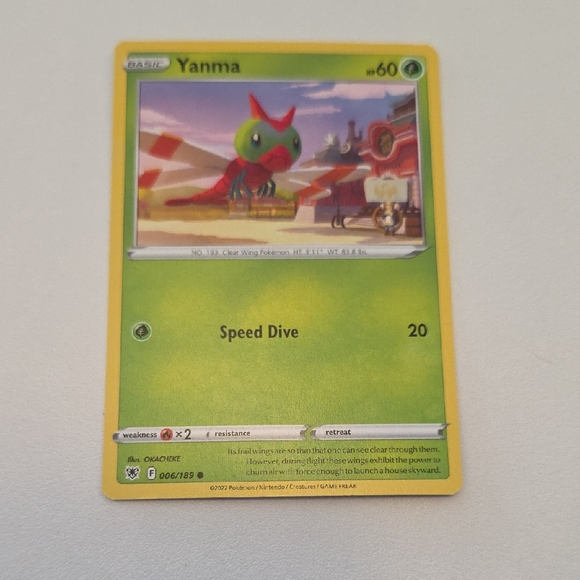 Pokemon | Toys | Pokemon Trading Card Yanma Green And Yellow | Poshmark